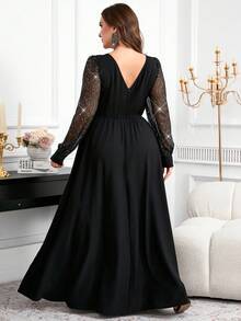 SHEIN Clasi Plus-Size Black Autumn Elegant Formal Dinner Evening Party ...