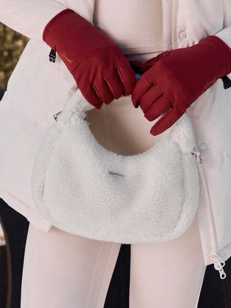 GLOWMODE 1.7L Faux Sherpa Adjustable Strap Crossbody Bag Holiday ...