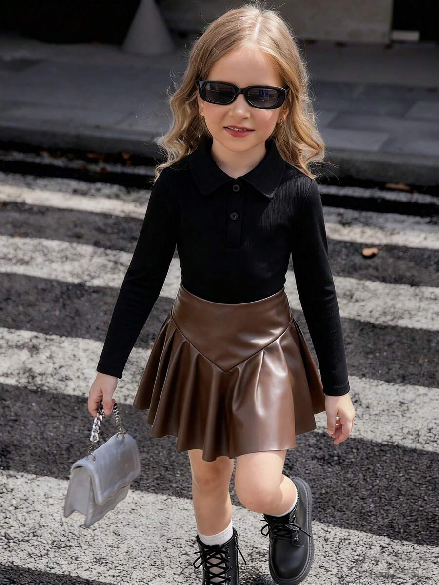 Elladie kids 2 Peças Conjunto Vintage Inspirado para Meninas: Top de ...