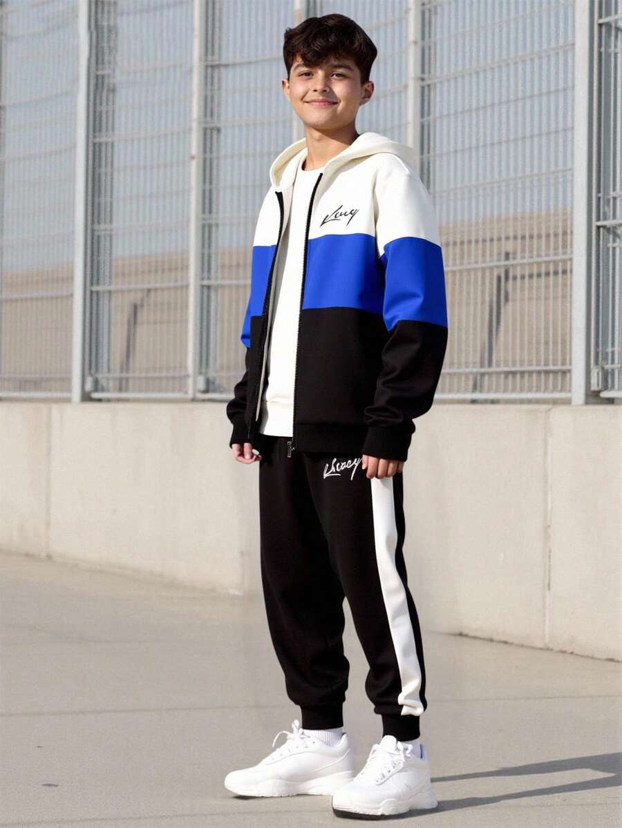 Vacaura Teenager's Casual Zip-Up Hoodie Jacket With Digital Print ...