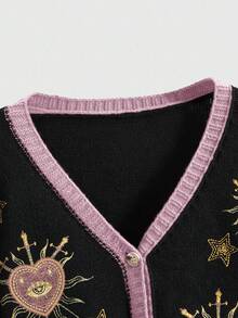 ROMWE Goth Gotischer, mysteriöser Hexen-Stil Sonne, Mond, Stern, Herz ...