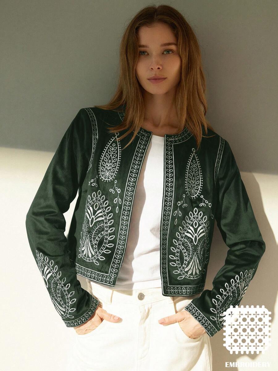 Aveloria Modichic Nuova giacca in velluto ricamata di alta gamma ...