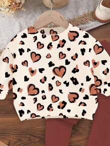 Baby Girl Casual Minimalist Vintage American Style Heart Print ...