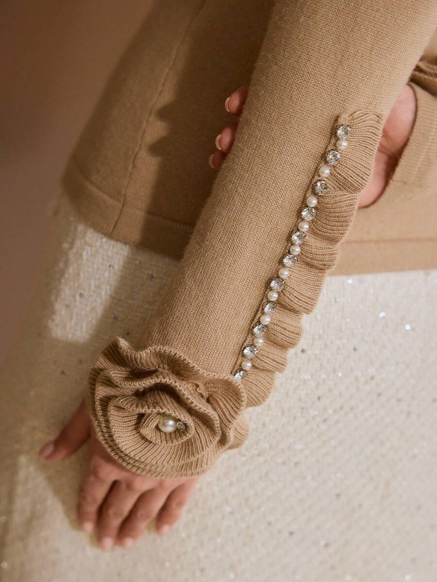 MOTF PREMIUM SUÉTER ELEGANTE AJUSTADO CON FLORES 3D PARA MUJER | Moda ...