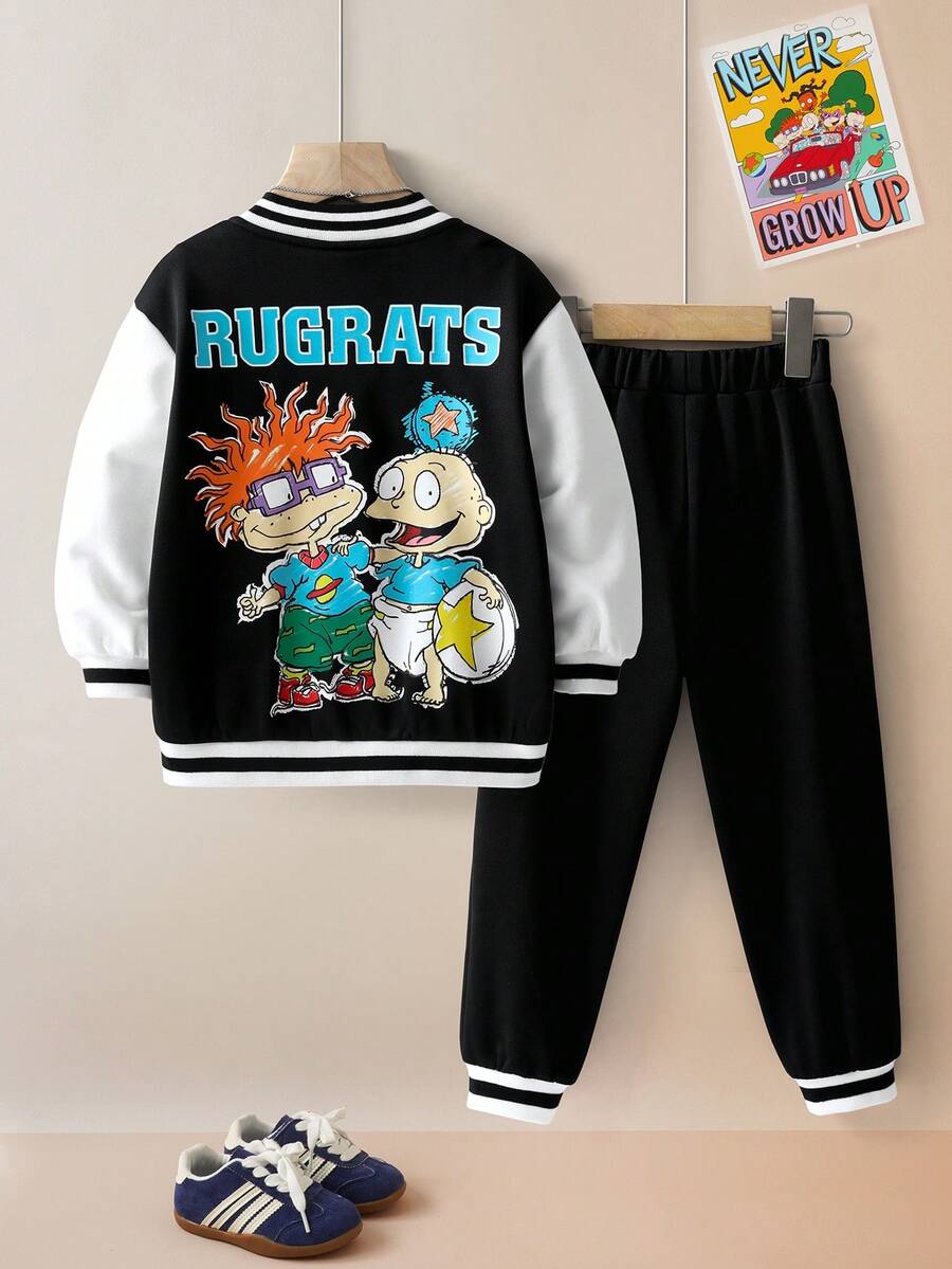 Nick 90s | SHEIN Young Boy Cool Cartoon Figure Graphic Contrast Color ...