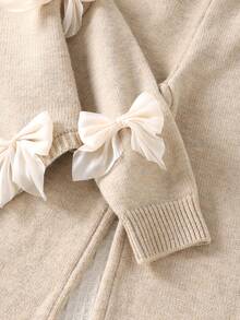 Young Girl' Fashionable Sweet Bow Turtleneck Sweater, Loose Casual Style, Paired Well With ...