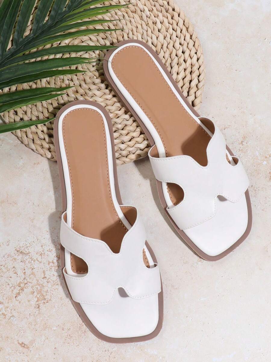 SHUZIA Women's Solid Color Open Toe Flat Sandals Summer Shoes Spring ...