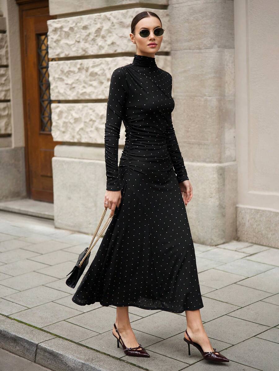 Ontre 2026SS Women's Black Base White Polka Dot Contrast Color ...