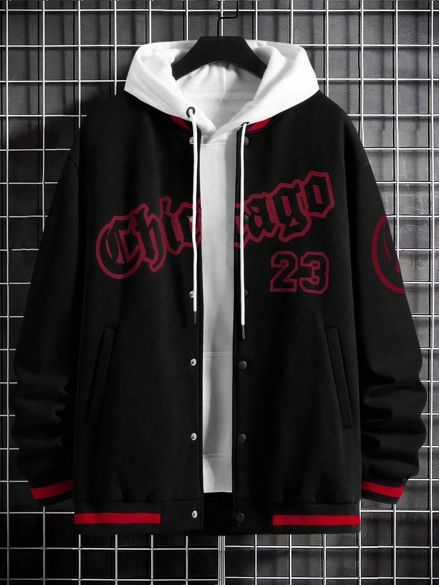 Manfinity Campus Court Locker sitzende Herren Jacke mit Buchstaben ...