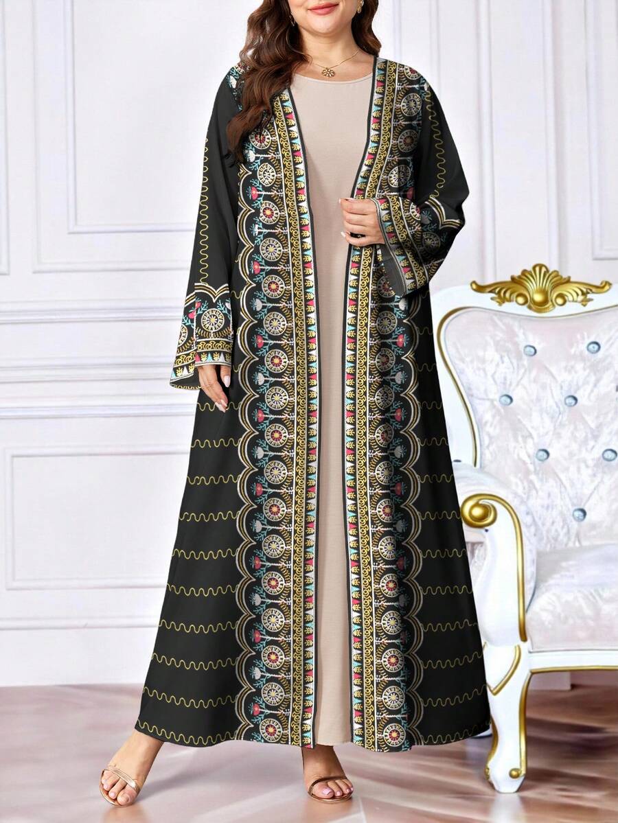 SHEIN Najma Cárdigan informal de manga larga con estampado digital ...