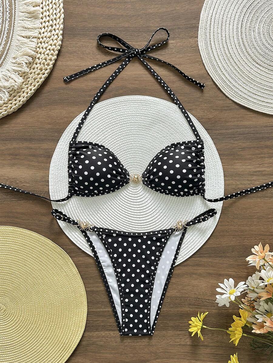 Swim Mod Women's Casual Vacation Beach Party Sexy Polka Dot Print ...
