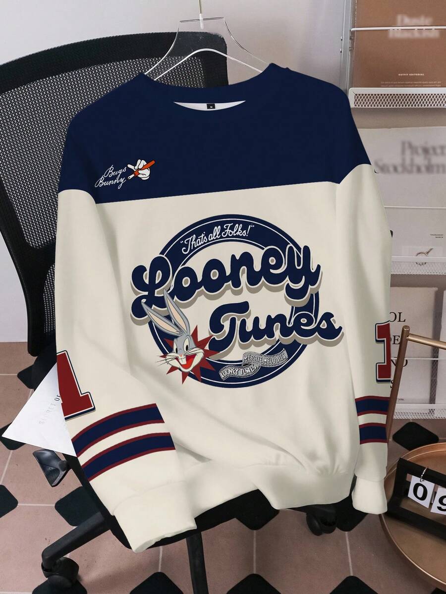 LOONEY TUNES X SHEIN Young Boy Casual Colorblock Letter & Rabbit Print ...