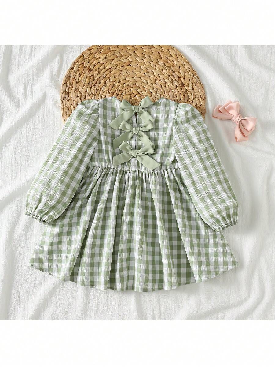 Loomiva Vestido de Manga Longa com Gola Redonda, Cintura Marcada, Laço ...