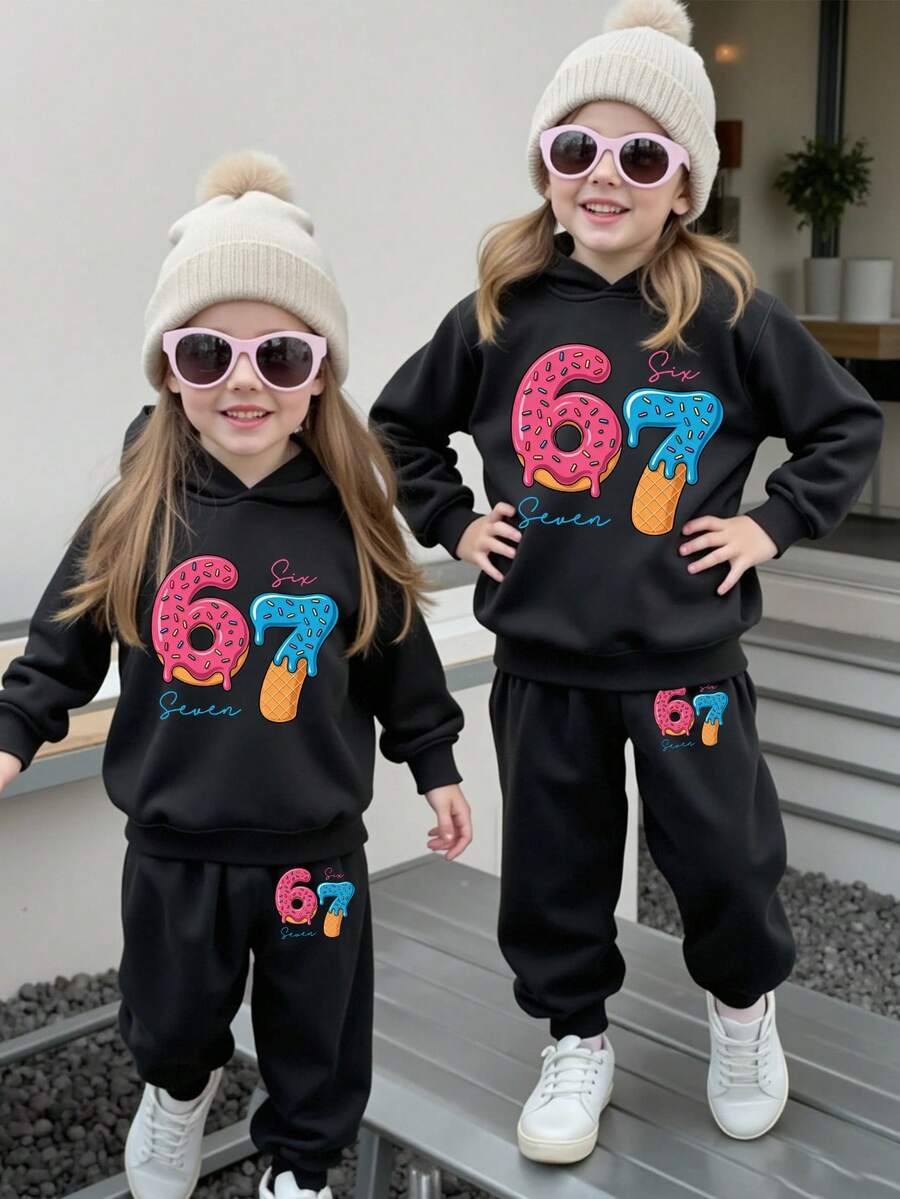 SHEIN Playful Pals Cozy Fall & Winter Styles 2pcs/Set Young Girl Casual ...