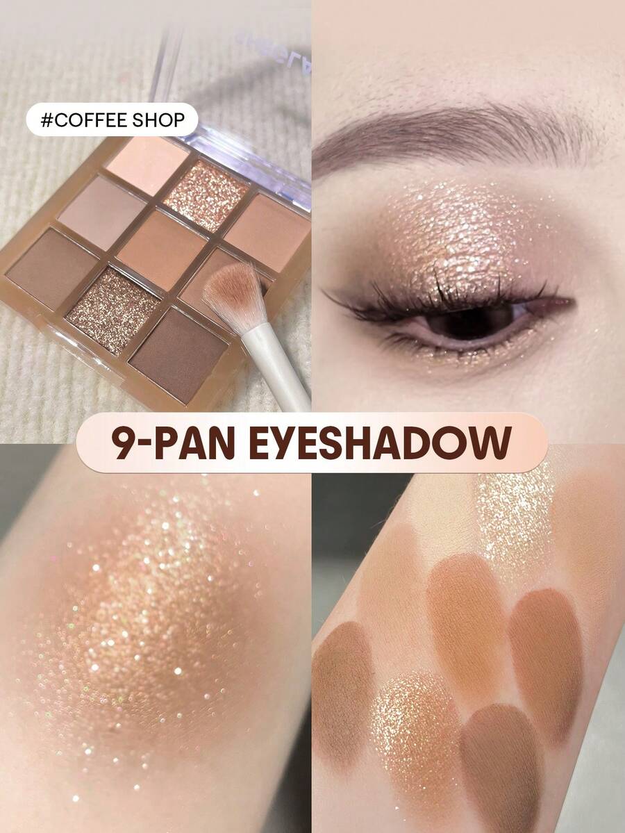 SHEGLAM Coffee Shop 9-Pan Eyeshadow Palette Brand Beauty Makeup Face ...
