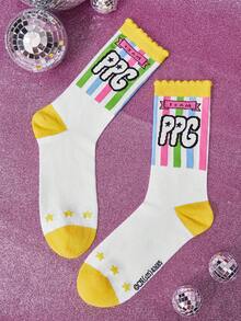 THE POWERPUFF GIRLS X SHEIN Calcetines tipo tripulación para mujer ...