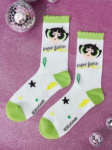 THE POWERPUFF GIRLS X SHEIN Women Crew Socks | SHEIN USA