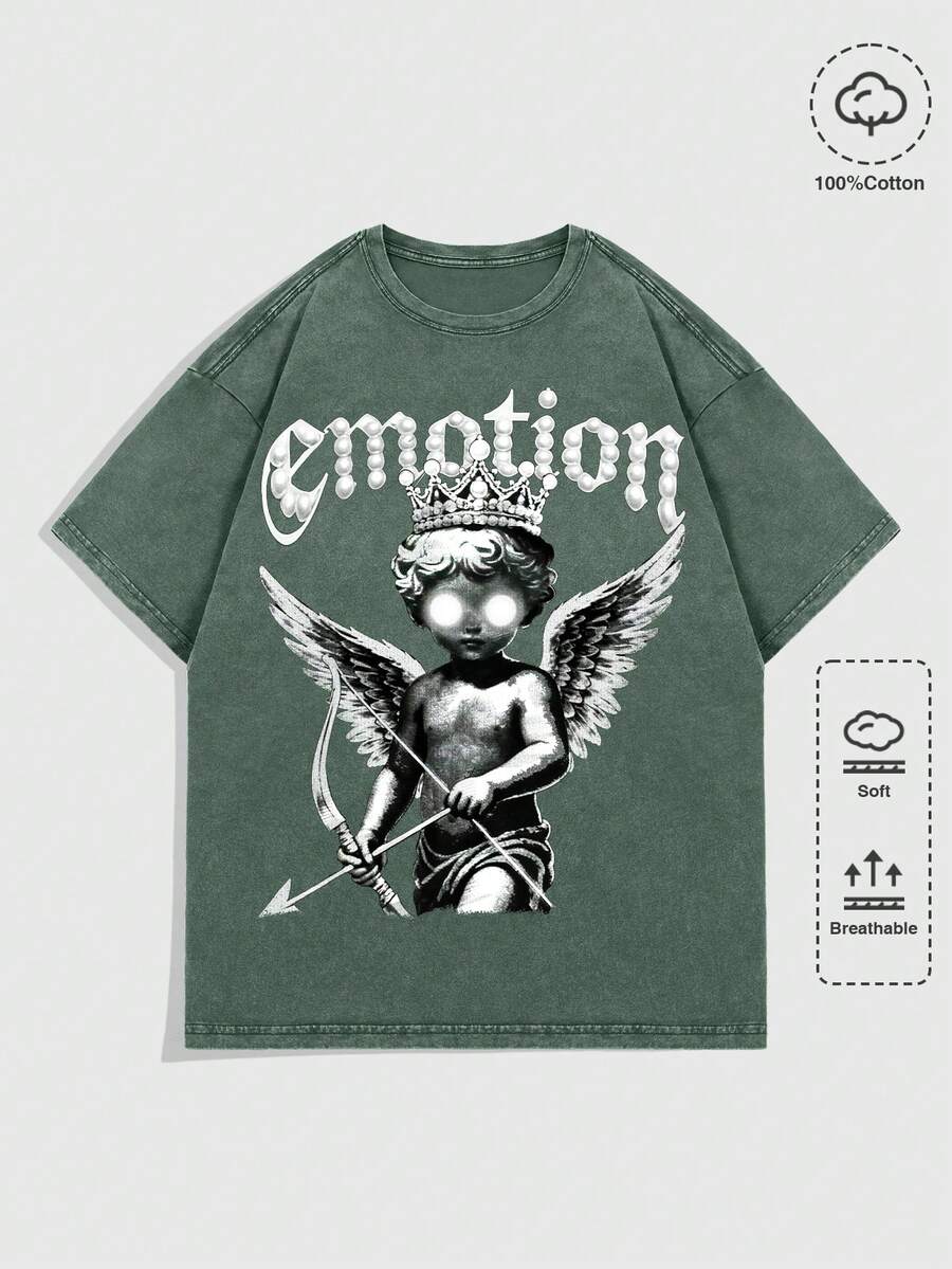 ROMWE MEN Street Life Camiseta de manga corta con gráfico de la novia ...