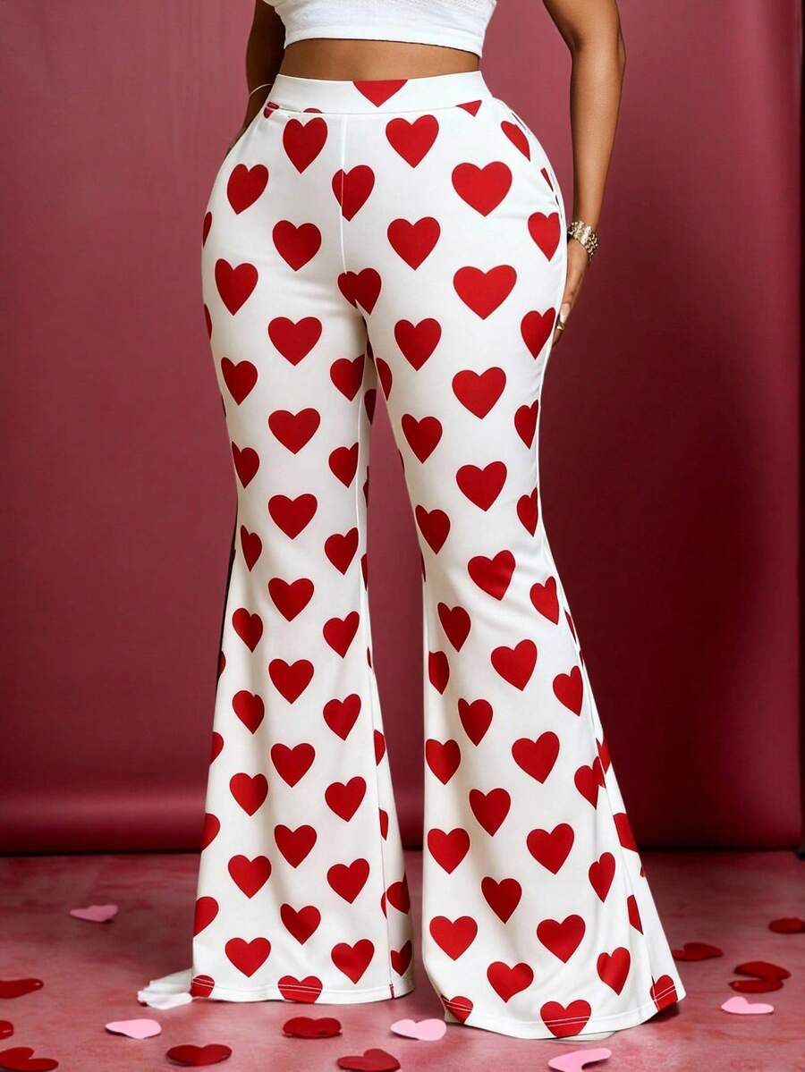 Maweii Women's Fashionable And Eye-Catching Red Heart-Print High ...
