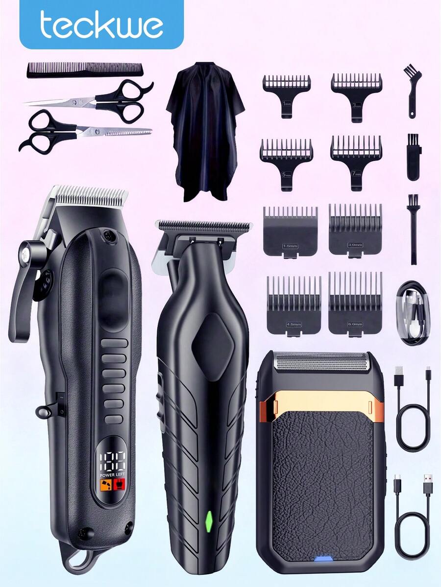 Teckwe Máquina de Cortar Cabelo Profissional para Homens, Conjunto de ...