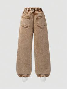 SHEIN ChillGRL Tween Girl New Fashion Snowflake Washed Distressed ...