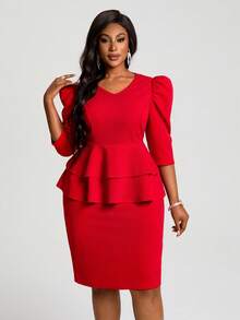 EMERY ROSE Conjunto de 2 piezas elegante de blusa de manga abullonada y ...