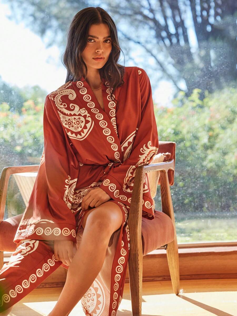 Lullawish Women's Bohemian Casual Vacation Comfortable Vintage Paisley ...