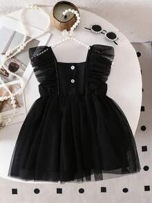 SHEIN Baby Girls' Summer Korean Style Fitted Cute Pink Woven Patchwork ...