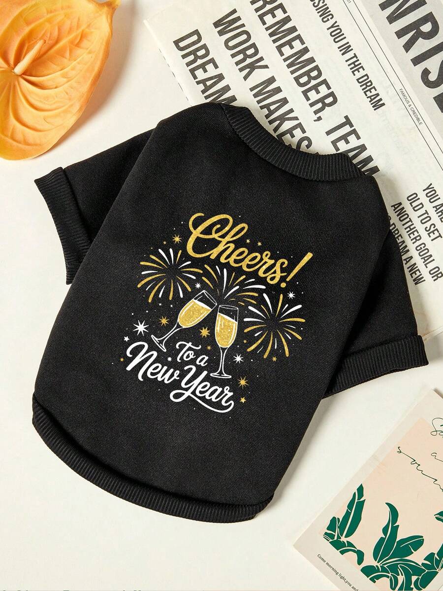 PETSIN 1pc Celebrating Cup Fireworks Star Letter Printed Pet Hoodie ...