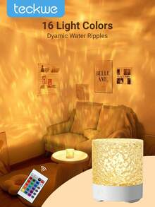 Teckwe Shape Round Night Light Crystal Table Lamp, Creative Bedside ...