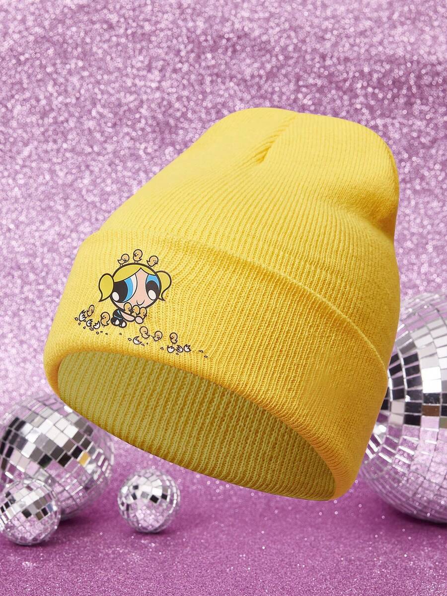 THE POWERPUFF GIRLS X SHEIN Beanie Mütze mit Buchstaben- und Cartoon ...