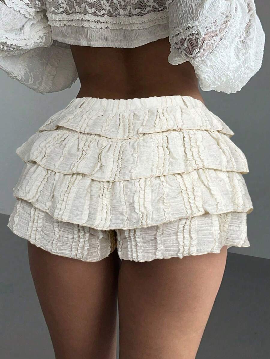 Aloruh Women's Elegant Sweet Ballerina Style Solid Color Multi-Layer ...