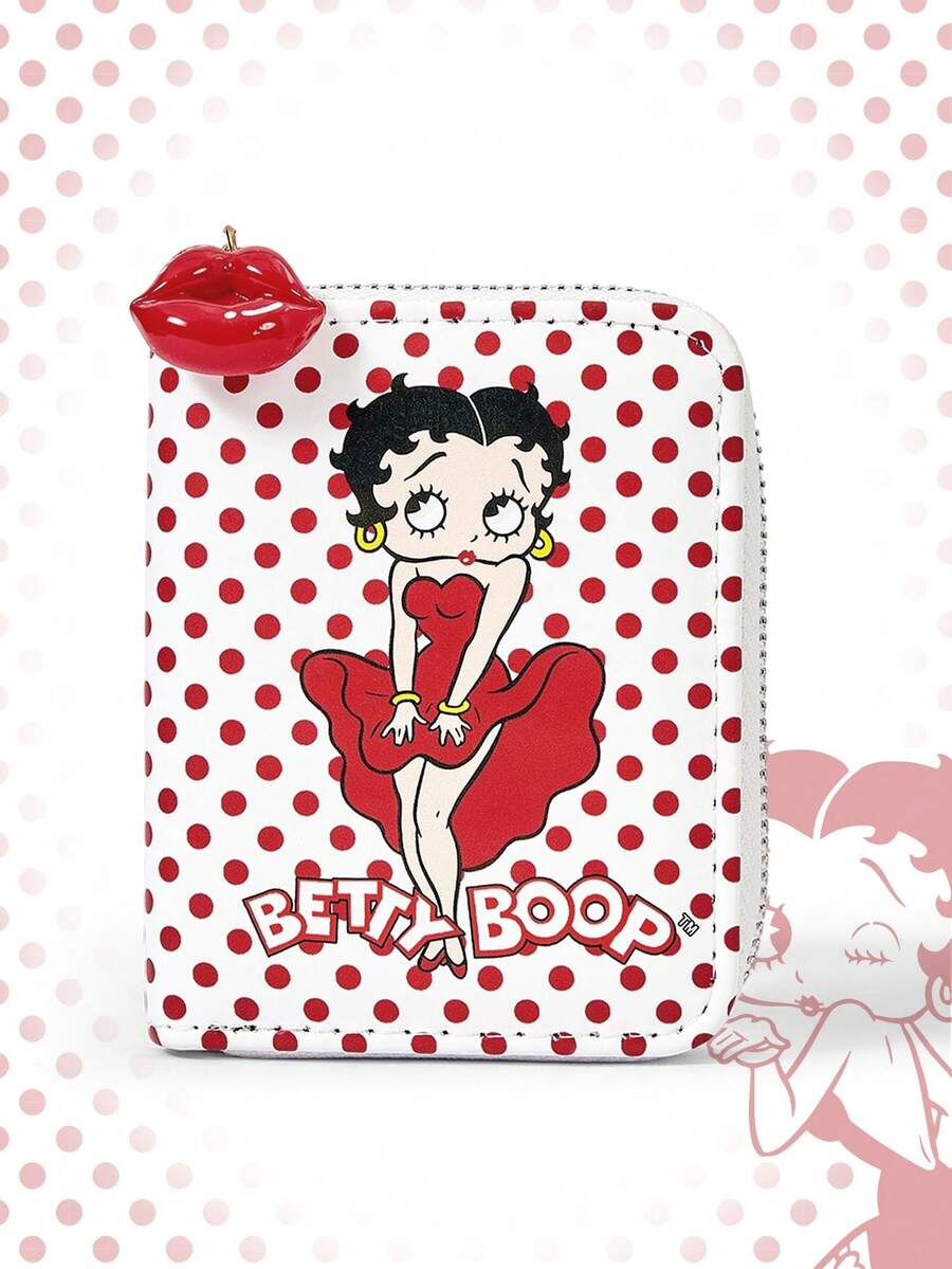 Betty Boop | ROMWE 1pc Rainbow & Cartoon Cat Print Fashion Short Wallet ...