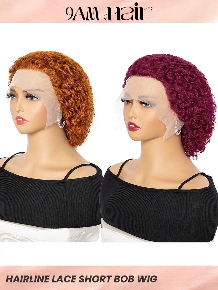 Perucas de Cabelo Humano Ondas de Água Transparentes Corte Pixie 12x1 ...