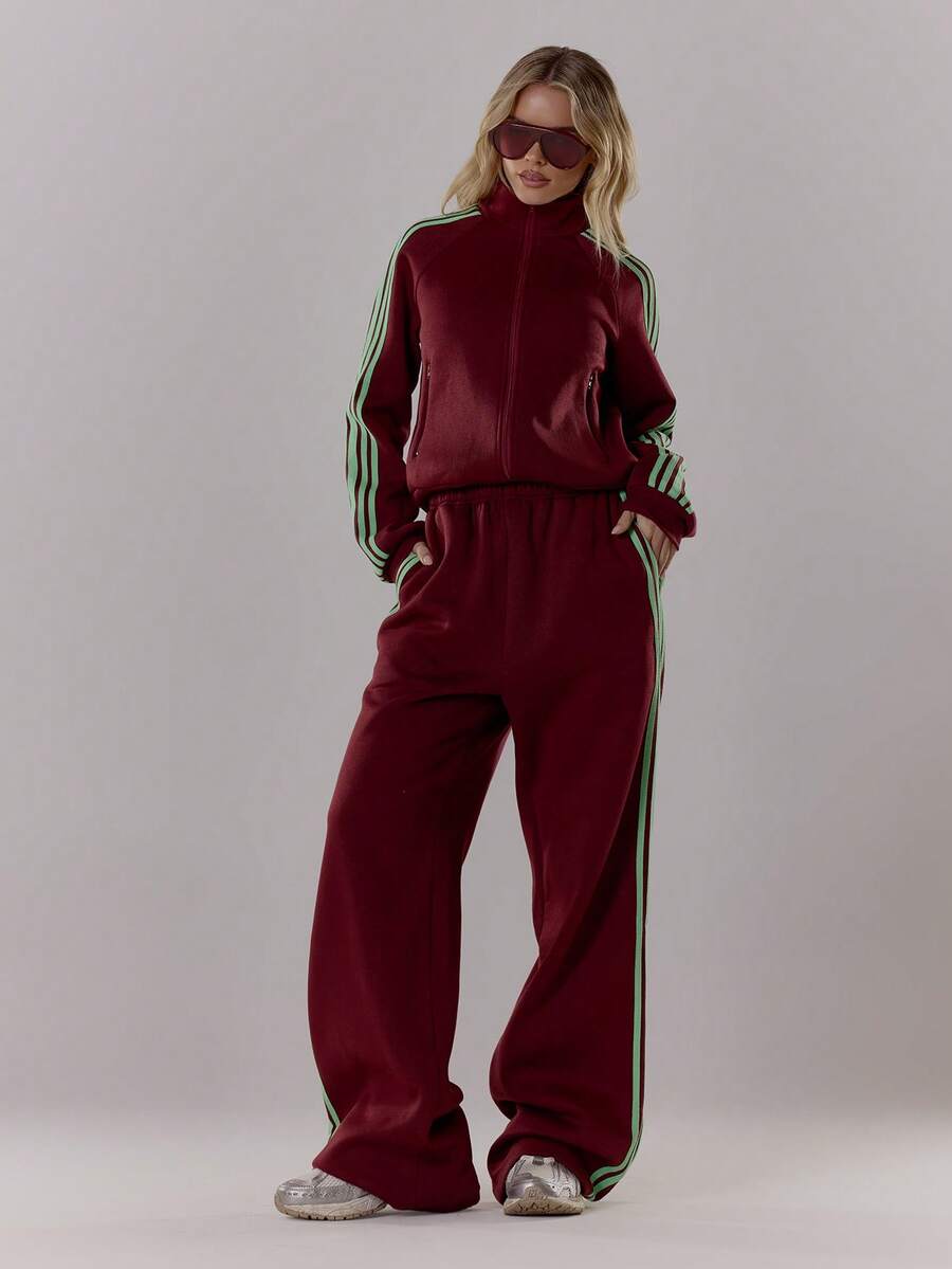 MUSERA Side Stripe Wide Leg Joggers Tracksuit Bottom Only Cute Autumn ...