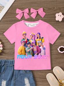 SHEIN Cute Pink Back To School Cartoon Girl K-Pop Superstars Chill ...