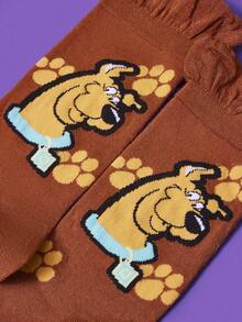 SCOOBY-DOO X SHEIN 1 Paar Damen Cartoon Welpen Muster braune Crew ...