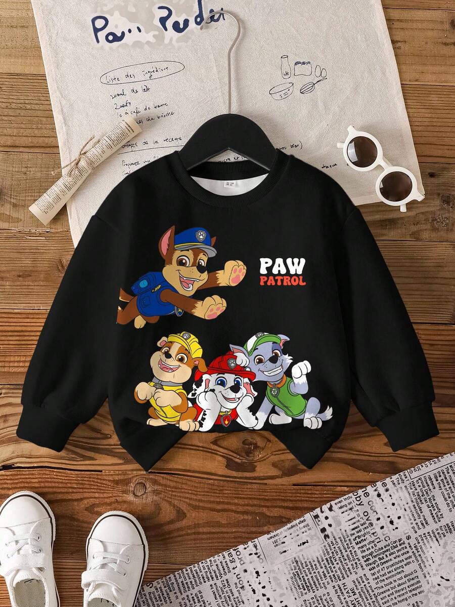 SHEIN | PAW Patrol Kleine Jungen Lässig Cartoon Hund Muster Rundhals ...