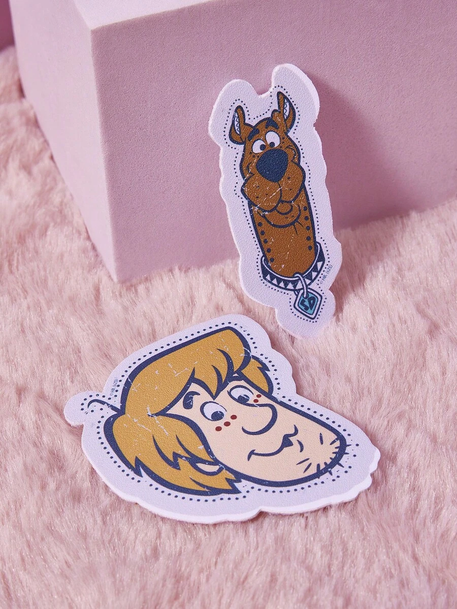 SCOOBY-DOO X SHEIN 2 piezas Pegatinas de flequillo de perro y dueño de ...