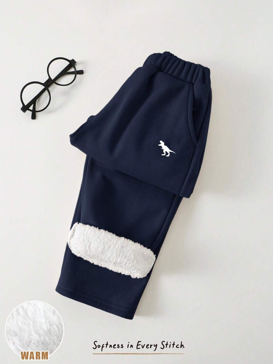 3pcs Young Boy Horse Pattern Elastic Waist Pants Set Flash Burgundy ...