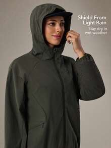 OutZeal Women Outdoor Jacket Solid Color Workout Gym Lightweight Hooded ...