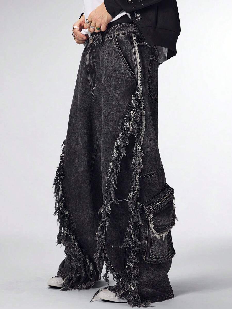 ROMWE MEN Street Life Herren Cargo Hose in Washed Dunkelgrau | aktuelle ...