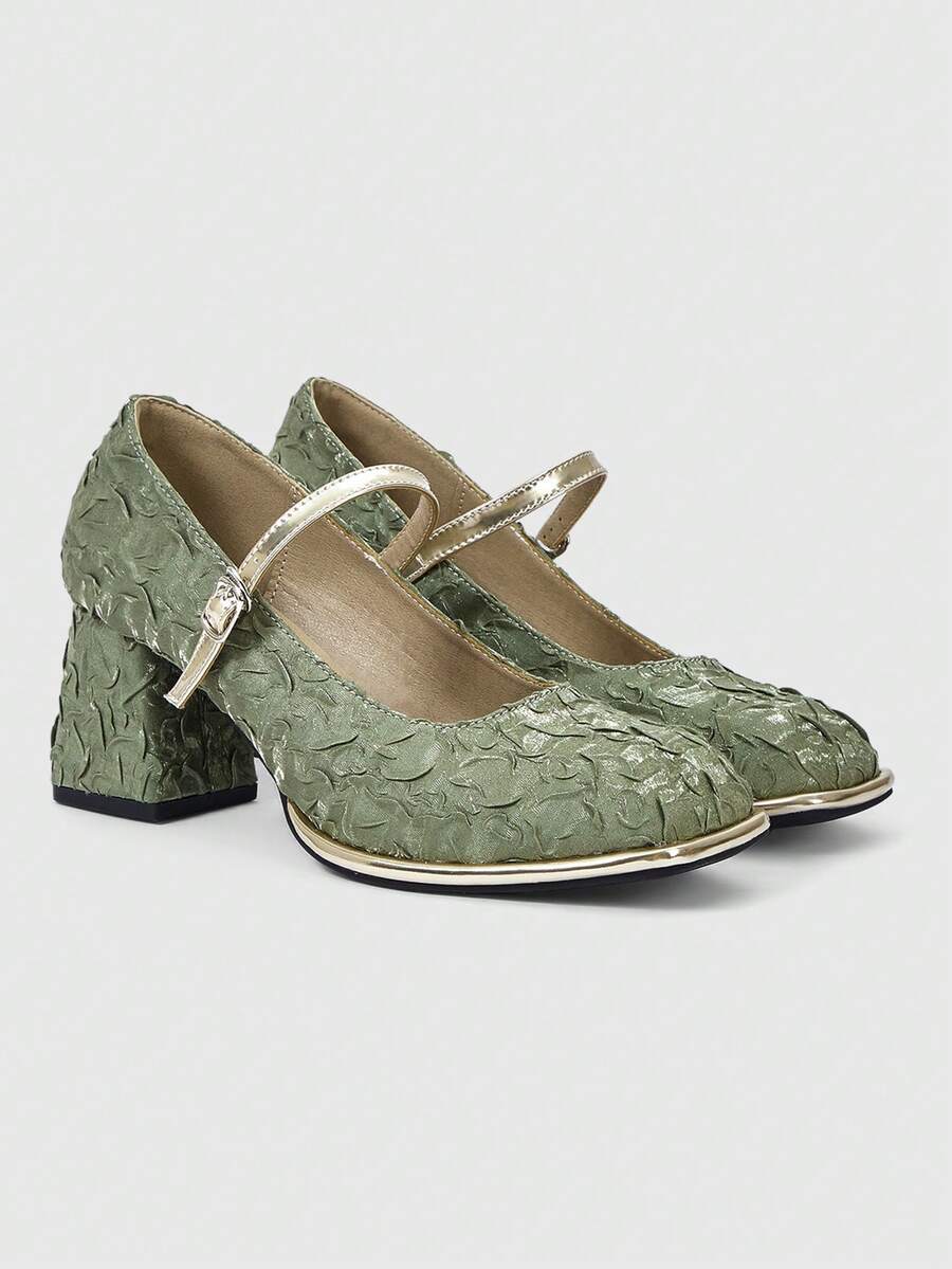 ROMWE Women's Buckle Design Fashionable High Heels, Versatile For Daily ...