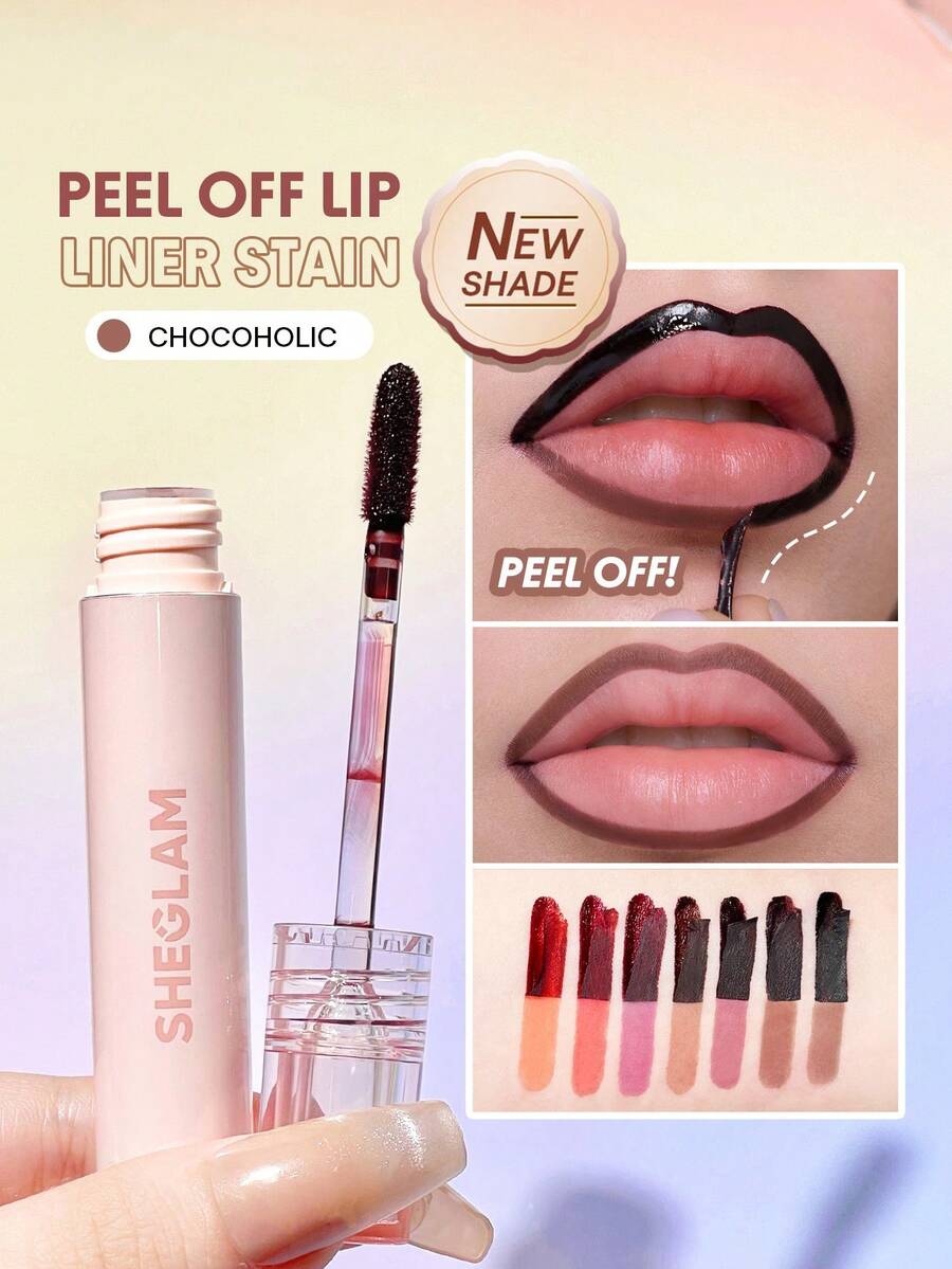 SHEGLAM Fall In Line Peel Off Lip Liner Stain-Chocoholic Brand Beauty ...