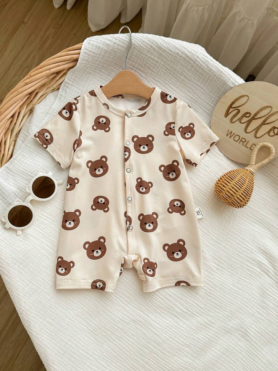 Macacão Casual e Fofo de Bebê Menino com Estampa de Desenho Animado em ...