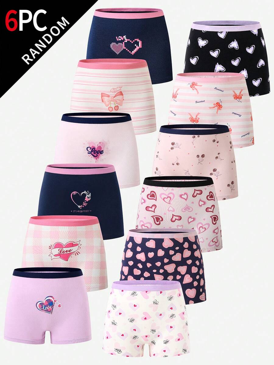 6 peças/pacote Calcinhas de Algodão Confortáveis, Macias e Fofas com ...