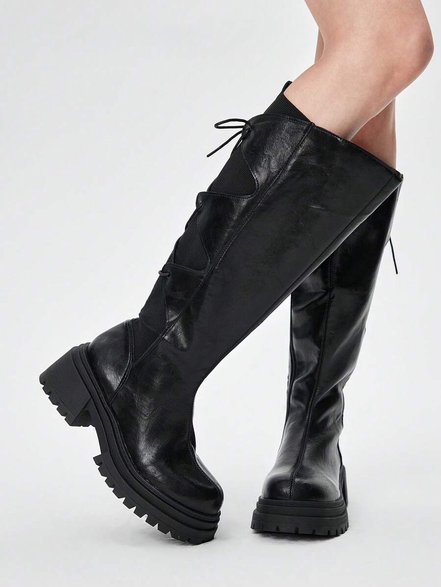 ROMWE Botas de tacón versátiles de moda de invierno 2025 para mujer ...