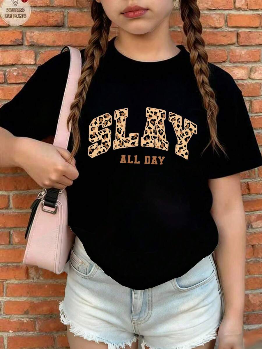 1pc Cute & Cool Kpop Girl Graphic Colorblock Short Sleeve Top, Loose ...