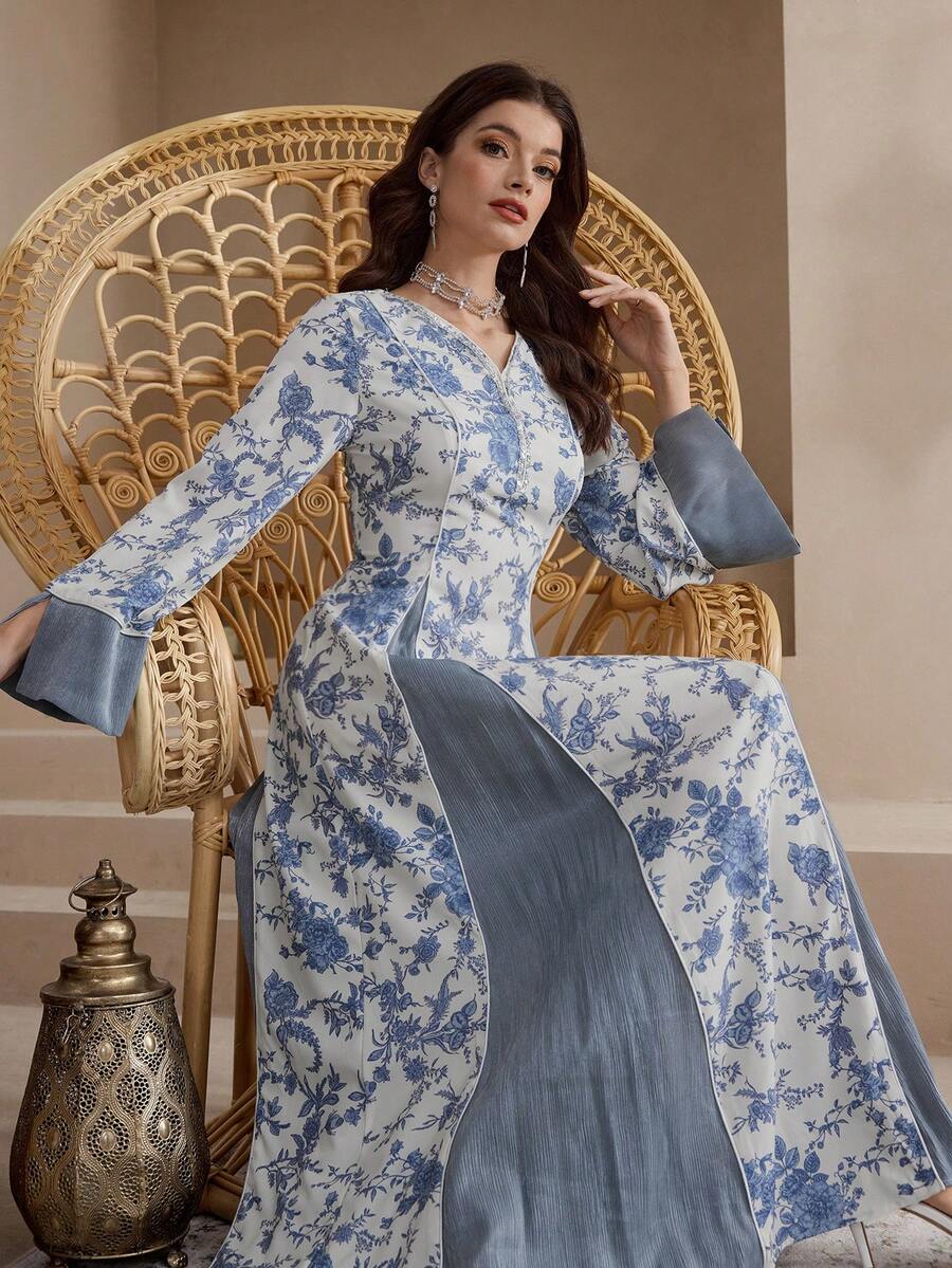 Al Najma Robe maxi turque pour femmes et abaya traditionnelle arabe ...