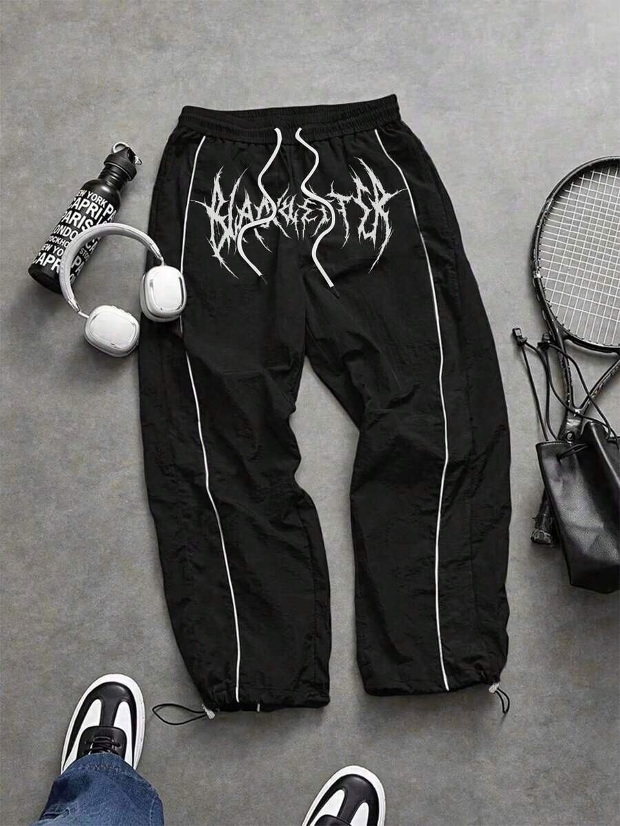 Sport MetroGents Men's Letter Print Drawstring Waist Sports Pants ...